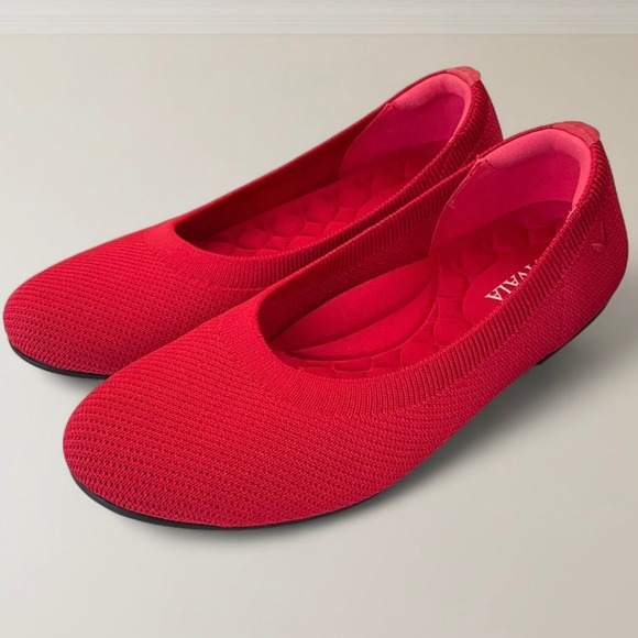 Vivaia | Shoes | Vivaia Claire Round Toe All Day Comfort Flats In Ruby ...